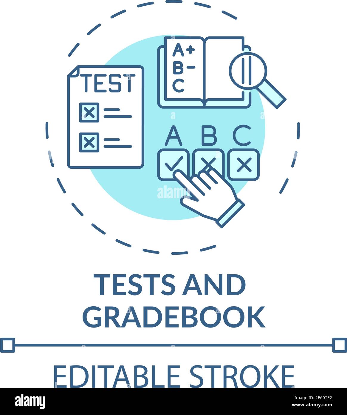 Tests and gradebook concept icon Stock Vector Image & Art - Alamy
