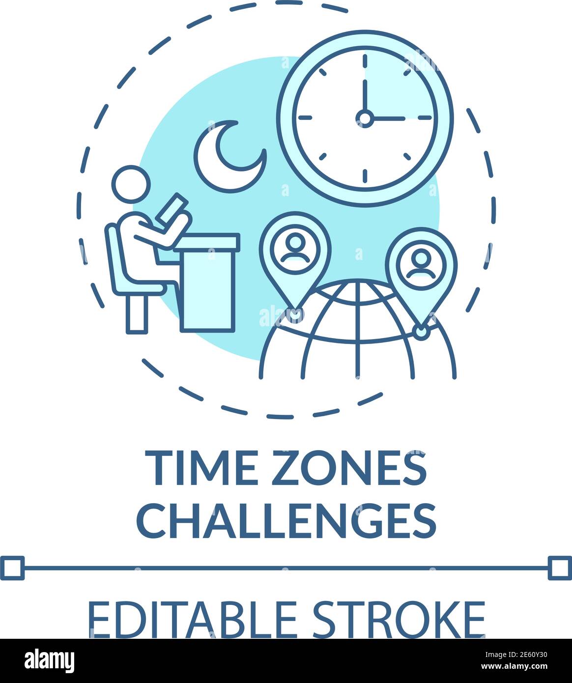 Time zones challenges concept icon Stock Vector Image & Art - Alamy