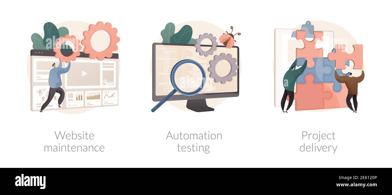 Web development and support abstract concept vector illustrations Stock ...