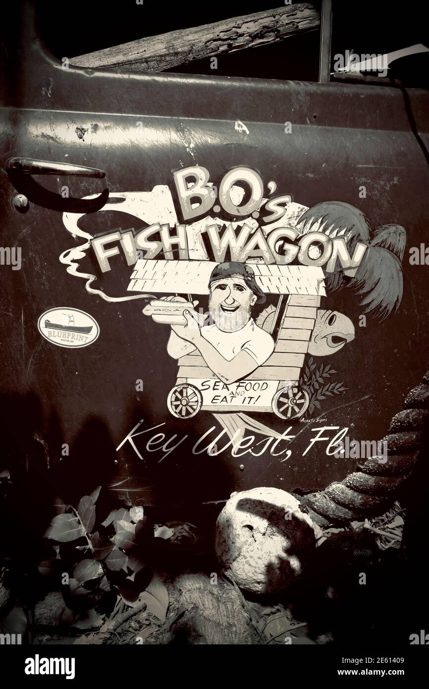 Bo's Fish Wagon in Key West, Florida, FL USA. Southern most point in ...