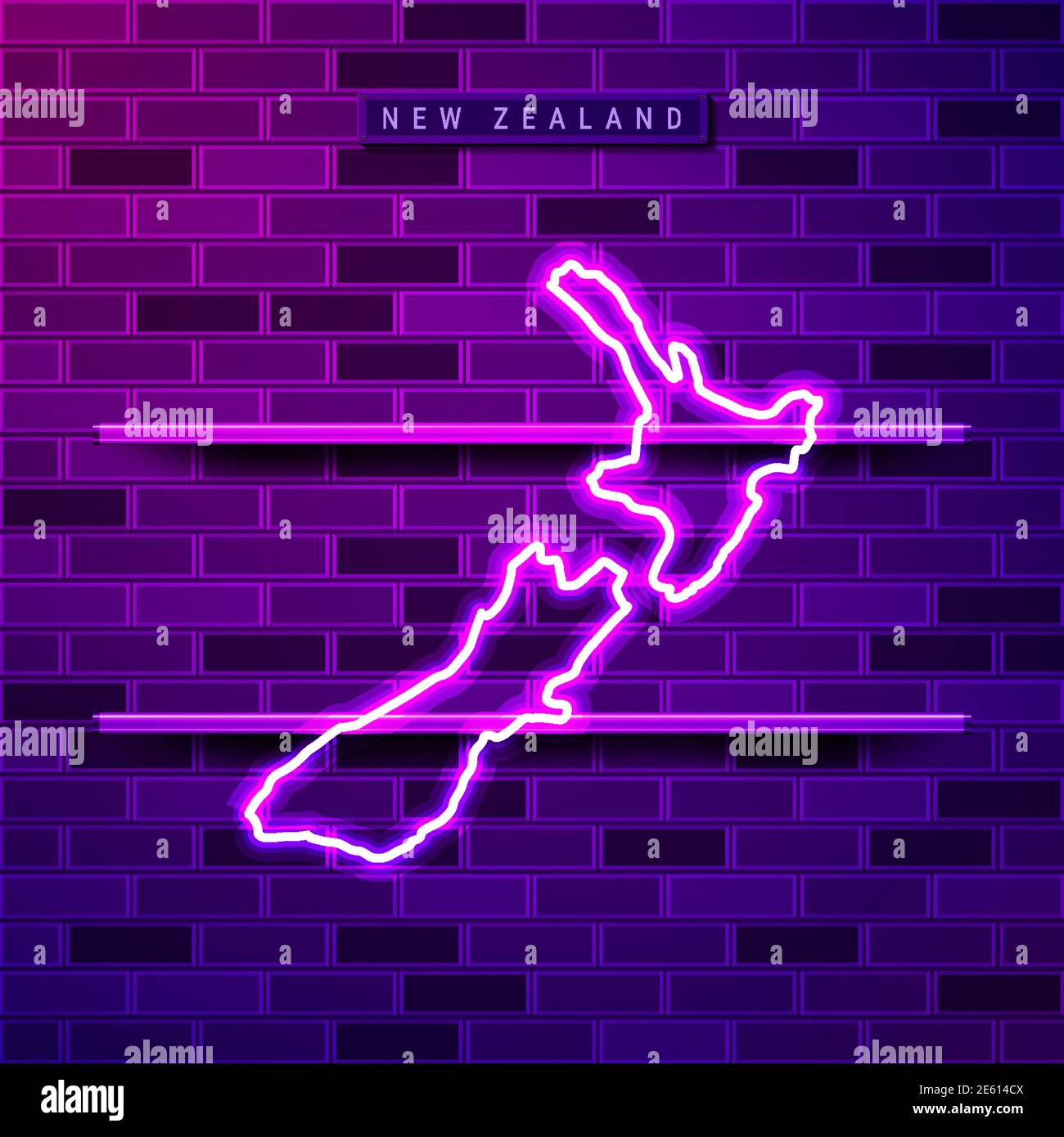 New Zealand map glowing neon lamp sign. Realistic vector illustration ...