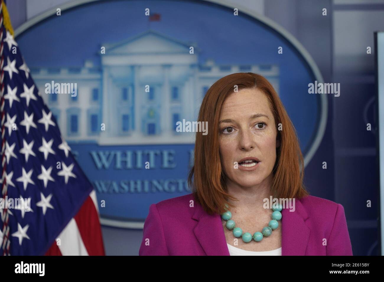 White House Press Secretary Jen Psaki conducts her daily briefing in ...