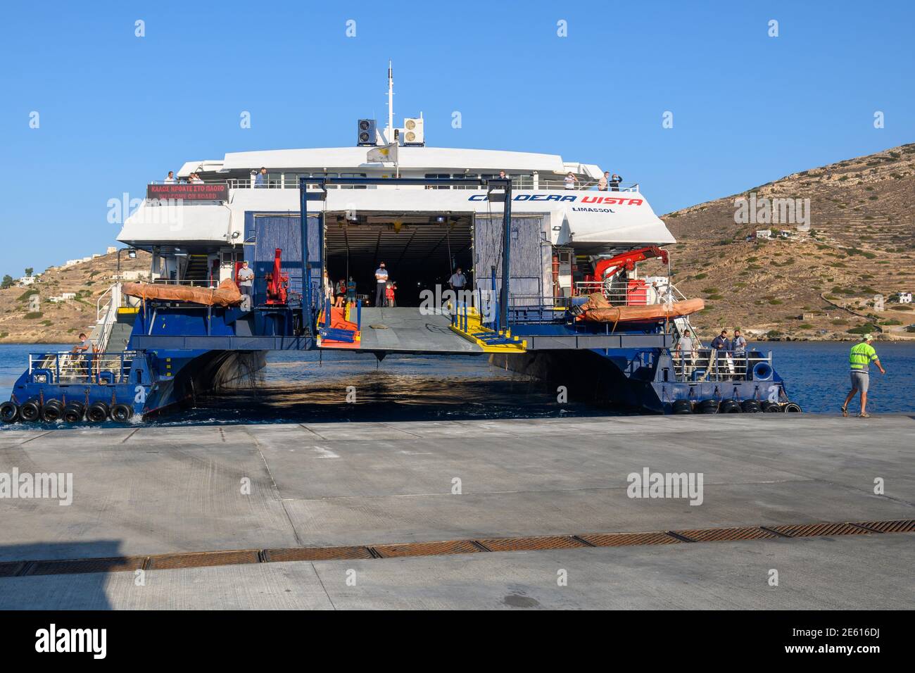 Ios, Greece - September 22, 2020: Caldera Vista, high speed catamaran ...
