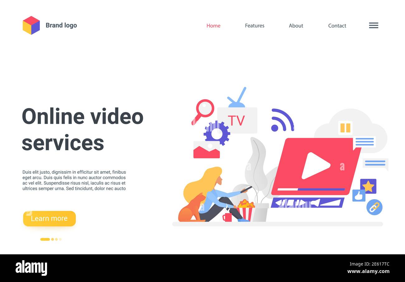 Online entertainment platform Stock Vector Images - Alamy