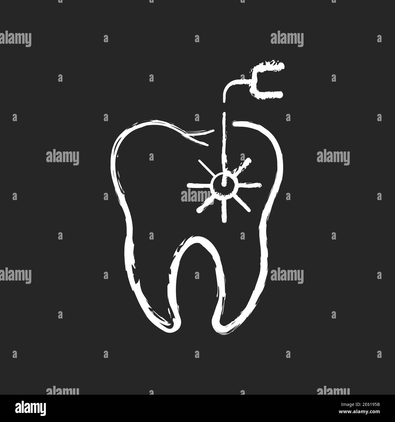 laser dental procedures chalk white icon on black background Stock ...