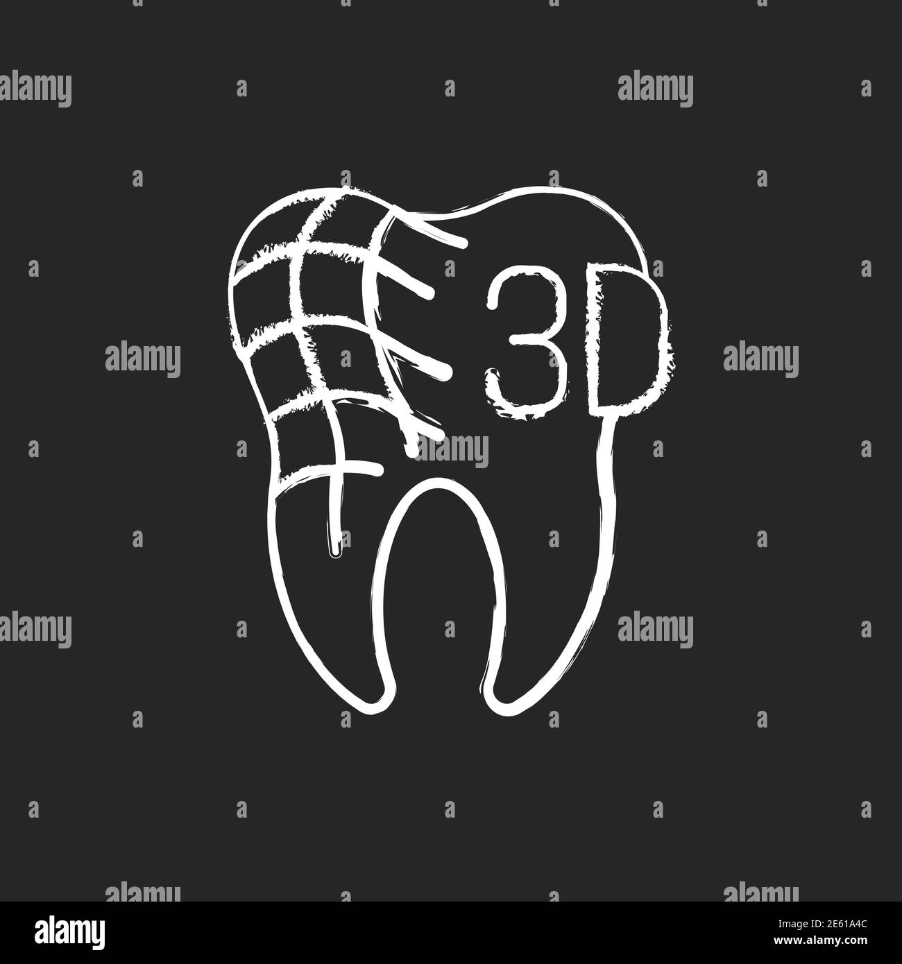 Digital dentistry chalk white icon on black background Stock Vector ...