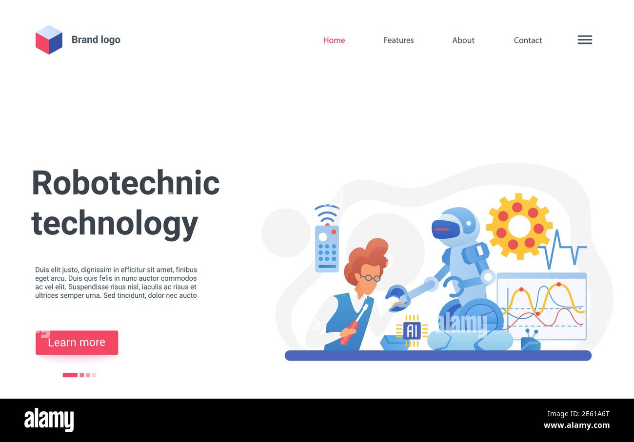 Robot working in modern Stock Vector Images - Alamy