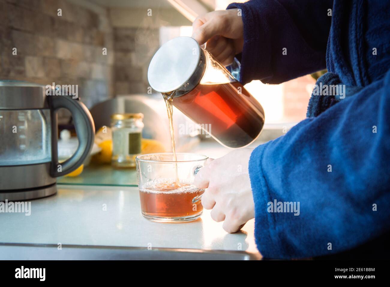 Process pouring tea cup from hi-res stock photography and images - Alamy