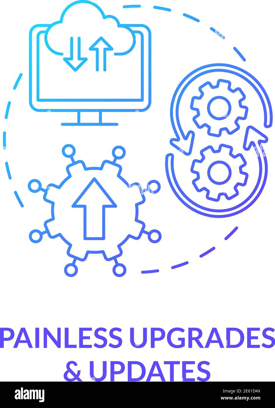 Painless upgrades and updates concept icon Stock Vector Image & Art - Alamy