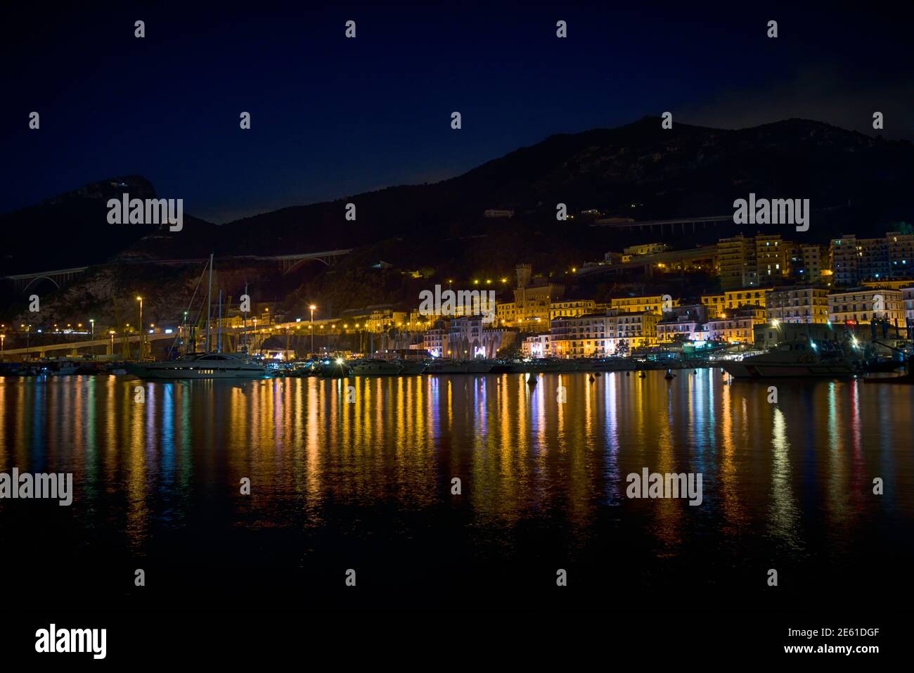 beautiful view of the night port Stock Photo - Alamy