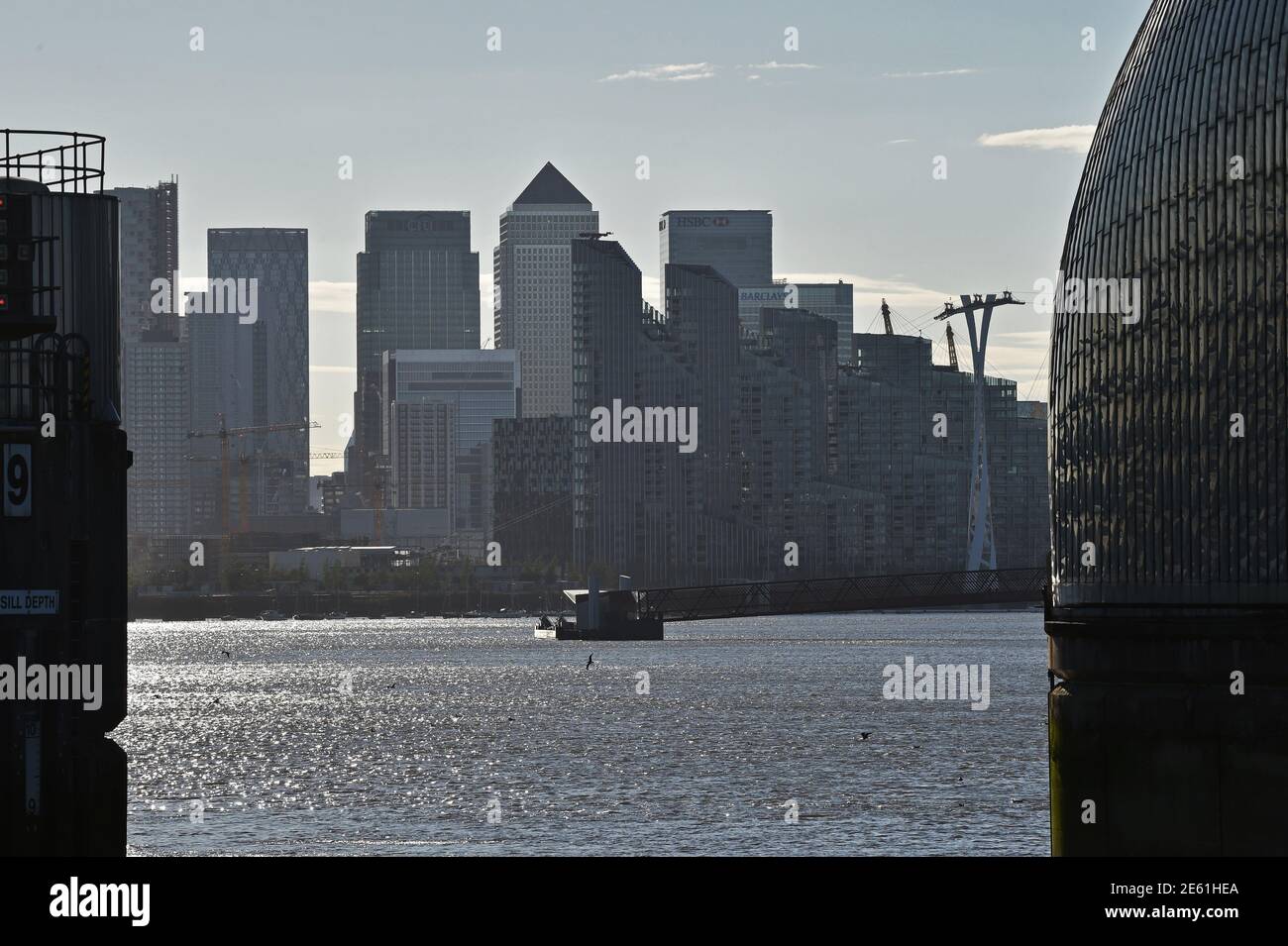 London Flood defence, Thames barrier Stock Photo - Alamy