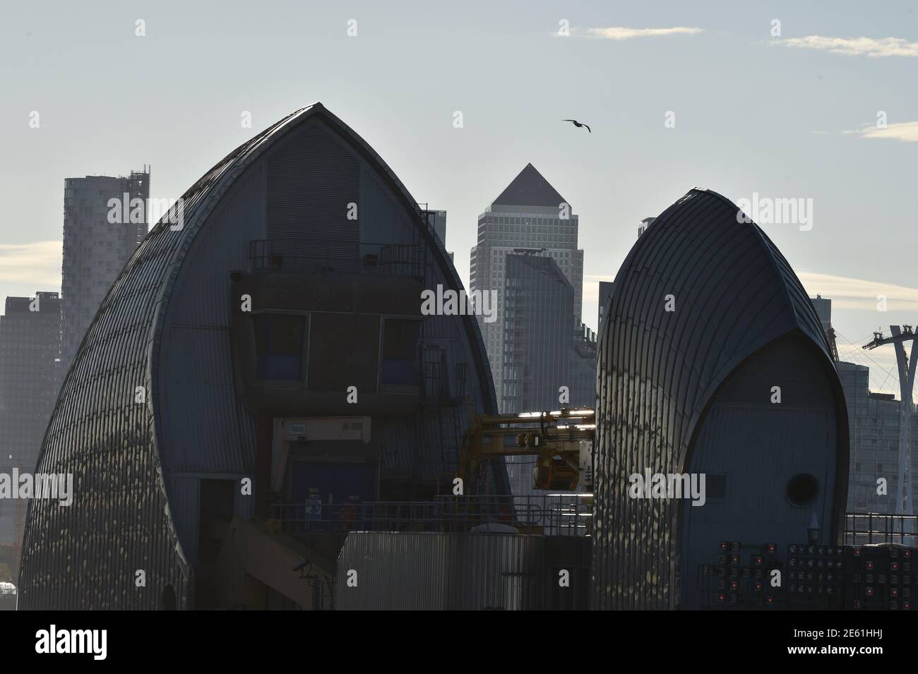 Thames Barrier, London flood defence system Stock Photo - Alamy
