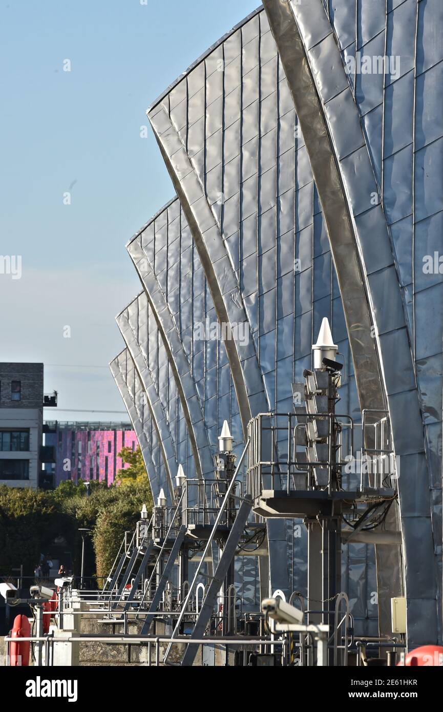Thames Barrier, London flood defence system Stock Photo - Alamy