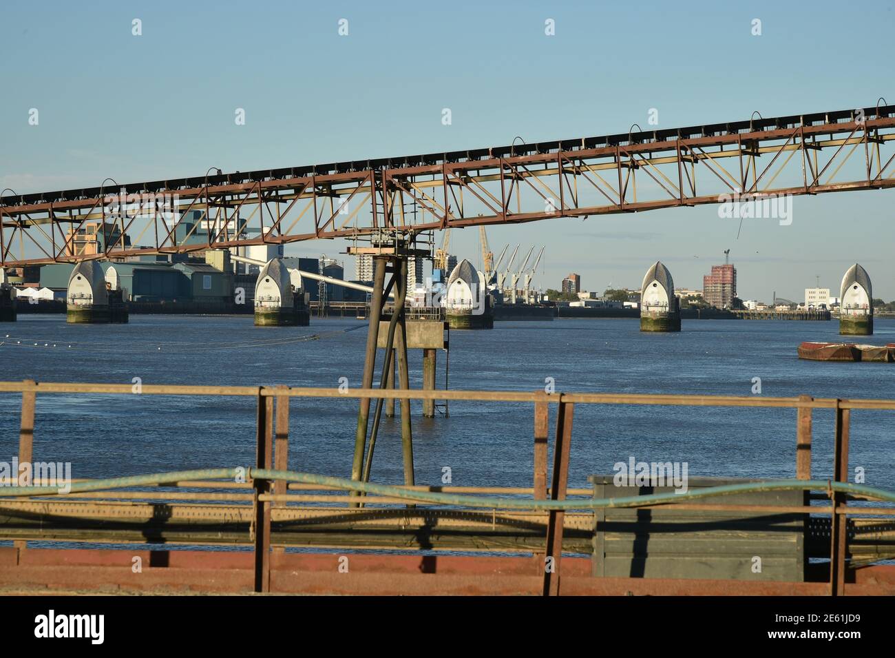 London Flood defence, Thames barrier Stock Photo - Alamy
