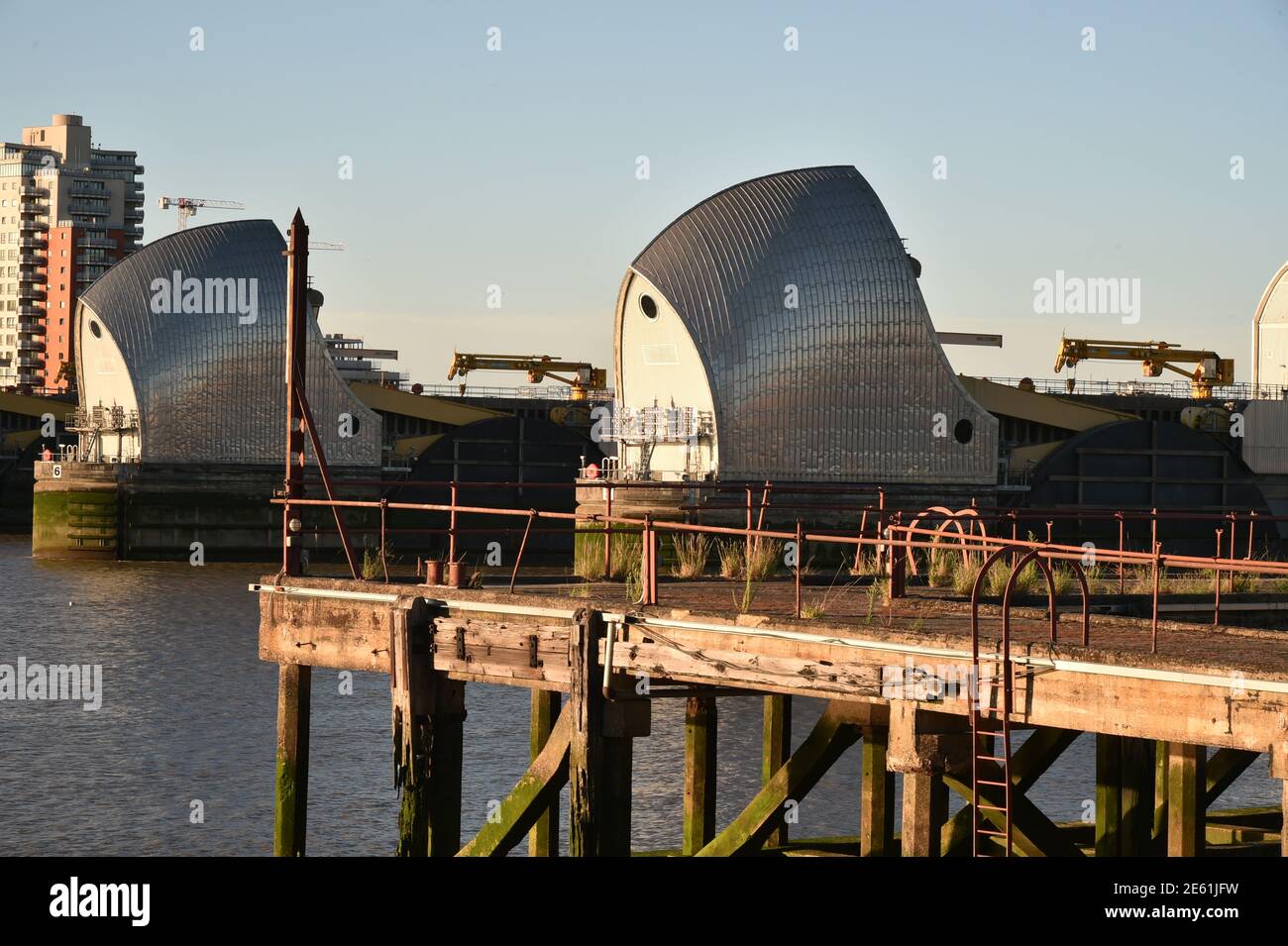 Thames Barrier, London flood defence system Stock Photo - Alamy