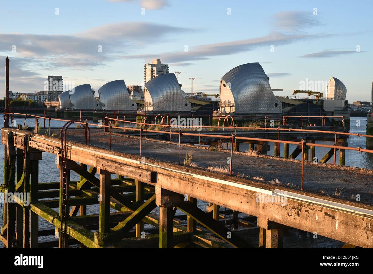 Thames Barrier, London flood defence system Stock Photo - Alamy