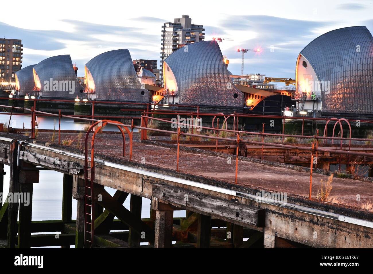 Thames Barrier, London flood defence system Stock Photo - Alamy