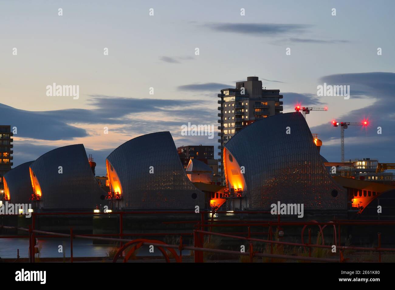 Thames Barrier, London flood defence system Stock Photo - Alamy