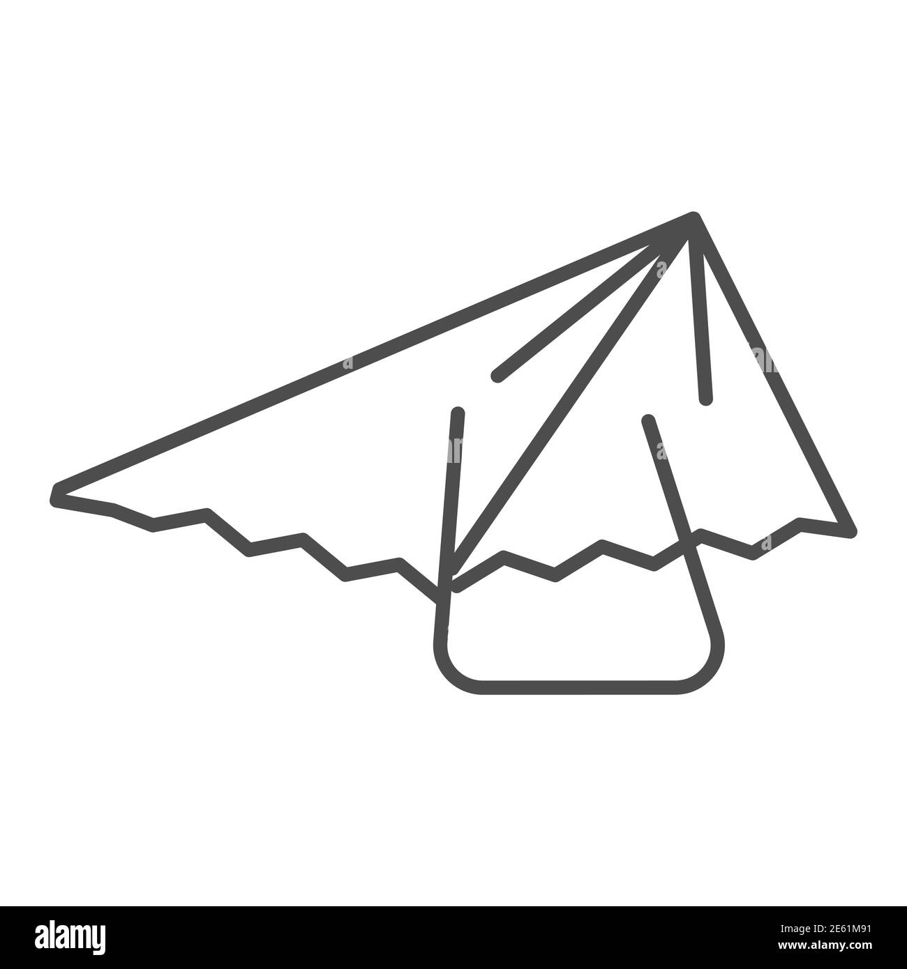 Hang glider thin line icon, extreme sport activity symbol, paragliding ...