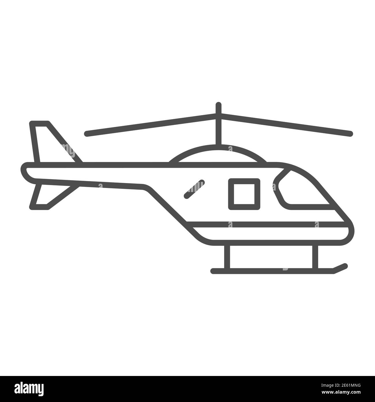 Helicopter thin line icon, air transport symbol, copter vector sign on ...