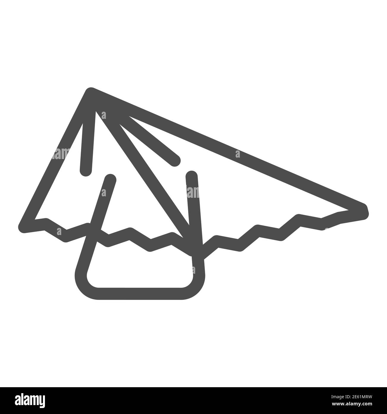 Hang glider line icon, extreme sport activity symbol, paragliding ...