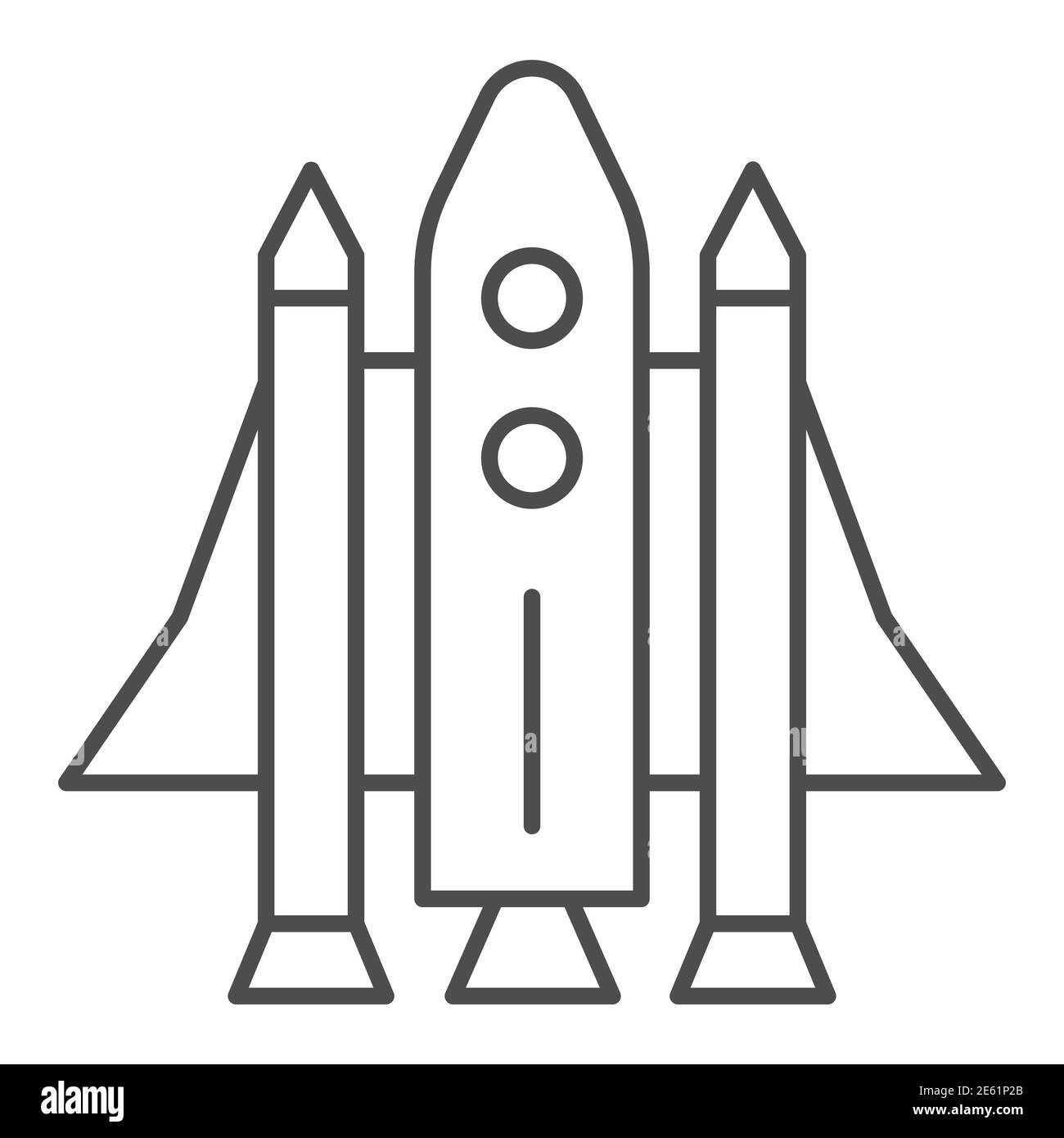 Space Shuttle thin line icon, transport symbol, Spaceship vector sign ...