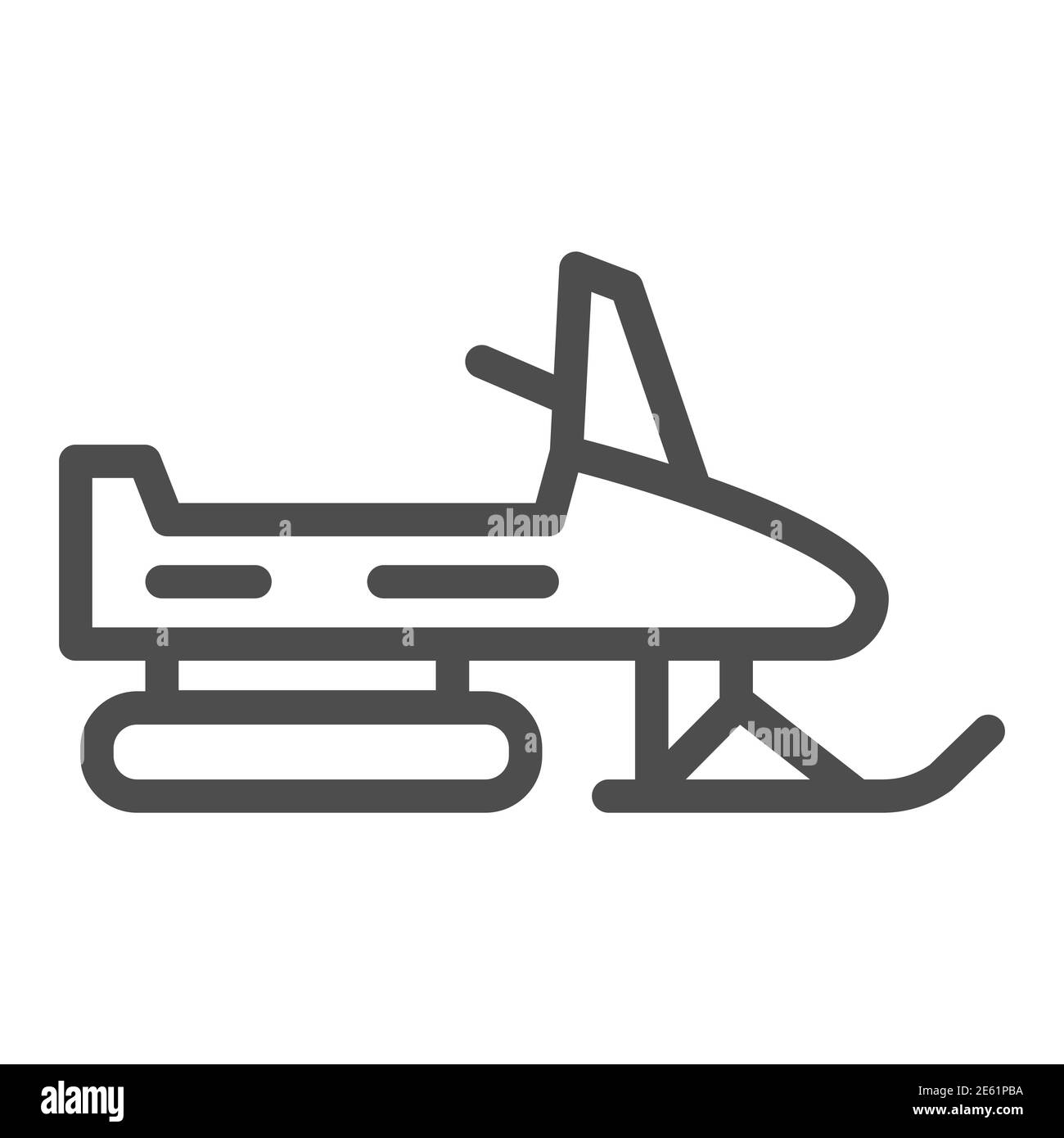 Snowmobile line icon, extreme winter transport symbol, Snowmobiling ...