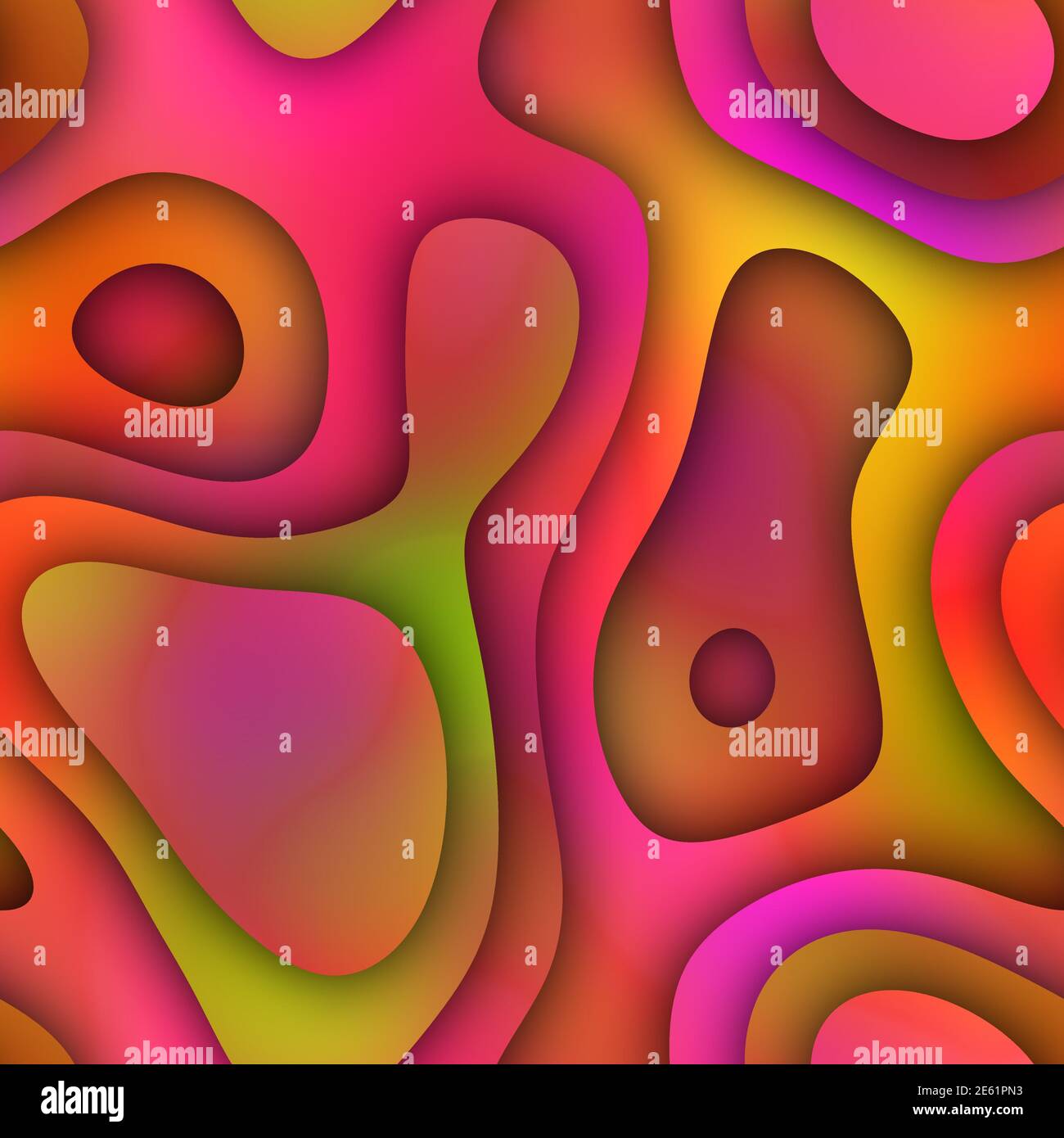 Seamless floating curved cut out paper vivid color Stock Photo - Alamy