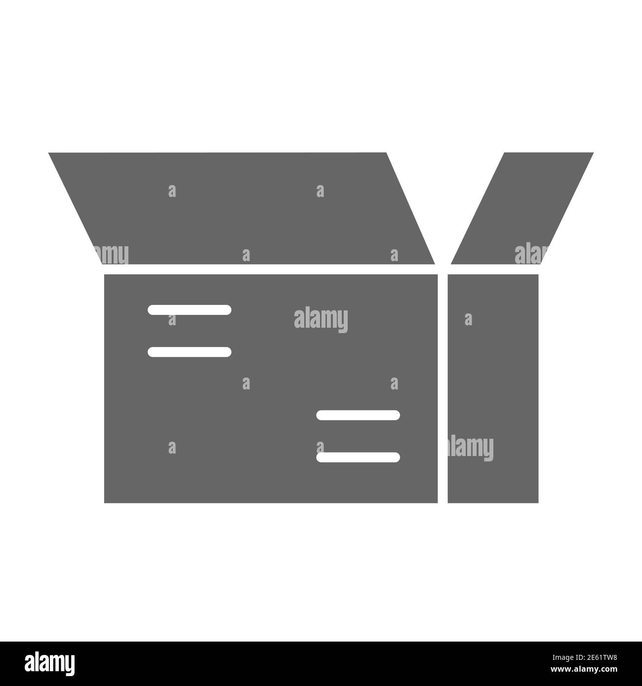 Parcel solid icon, delivery service symbol, open box vector sign on ...