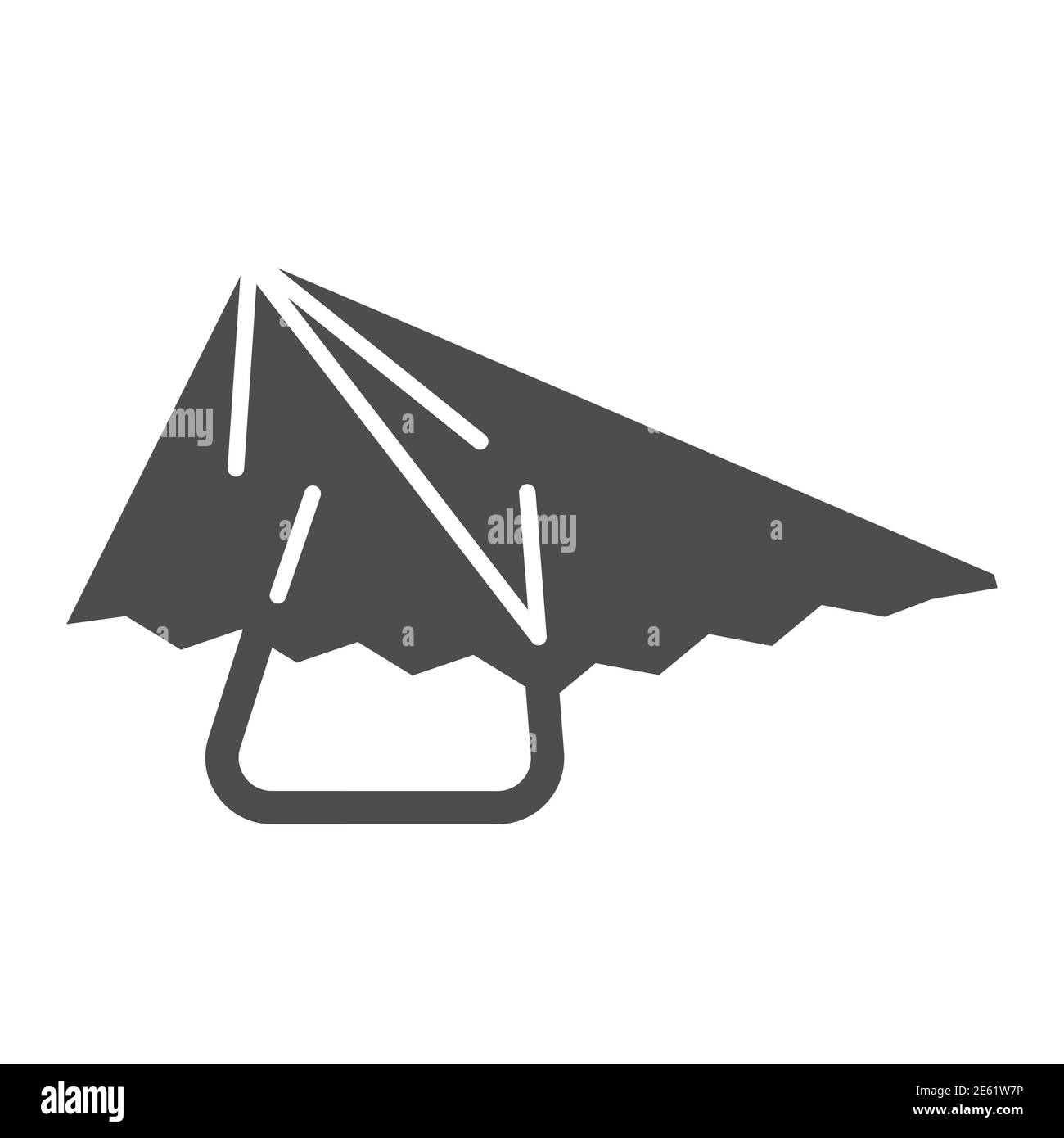 Hang glider solid icon, extreme sport activity symbol, paragliding ...
