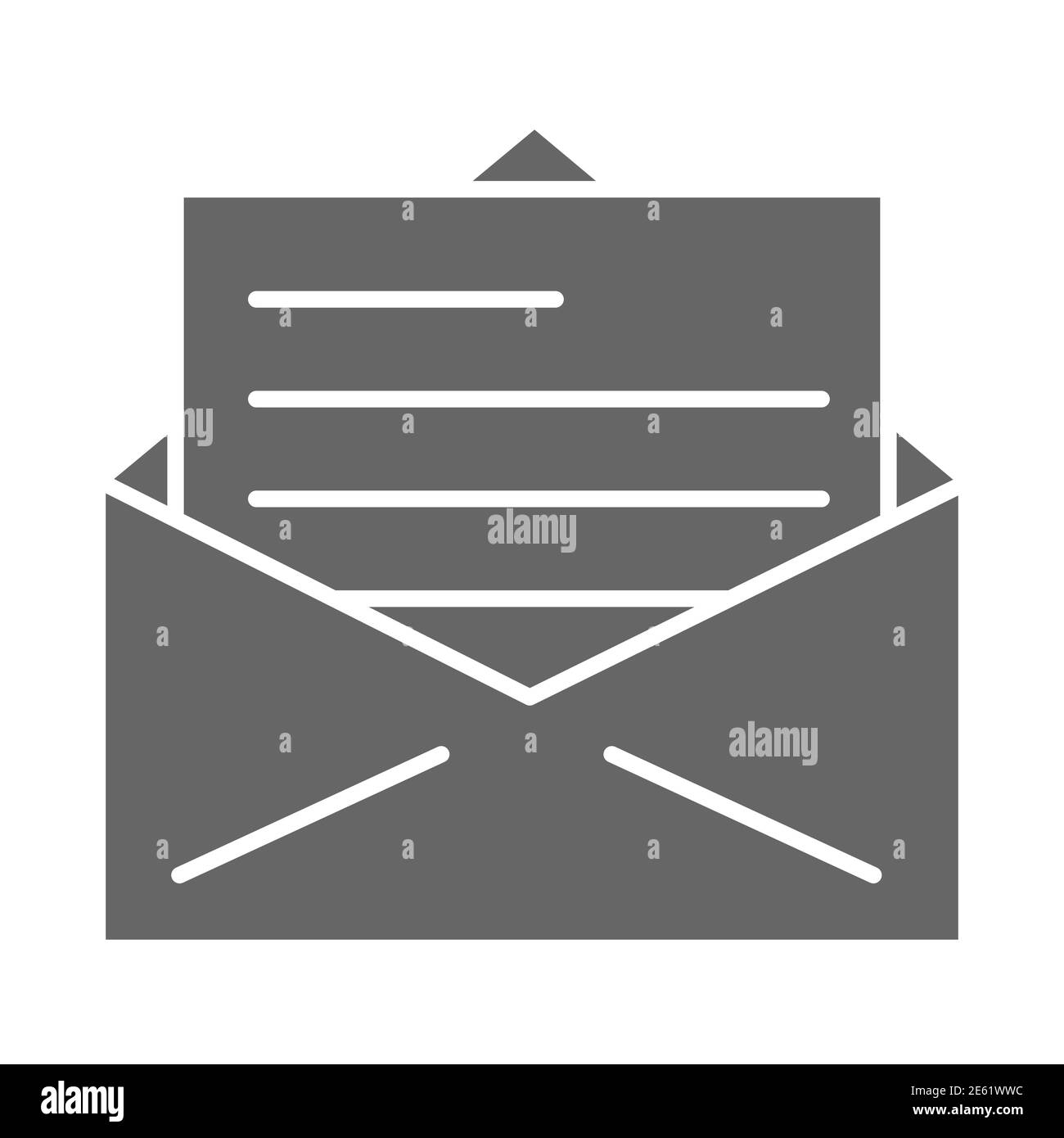 Letter solid icon, delivery symbol, receive mail envelope vector sign ...