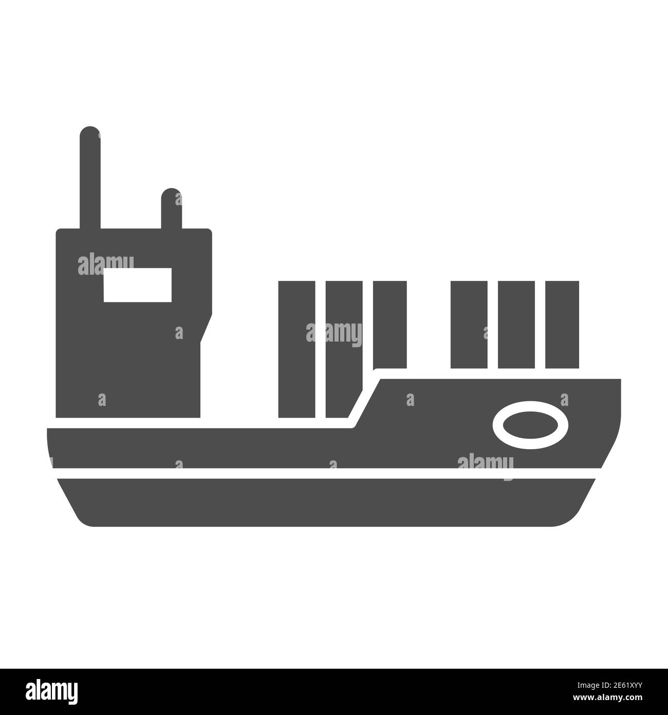 Tanker solid icon, transport symbol, cargo ship vector sign on white ...