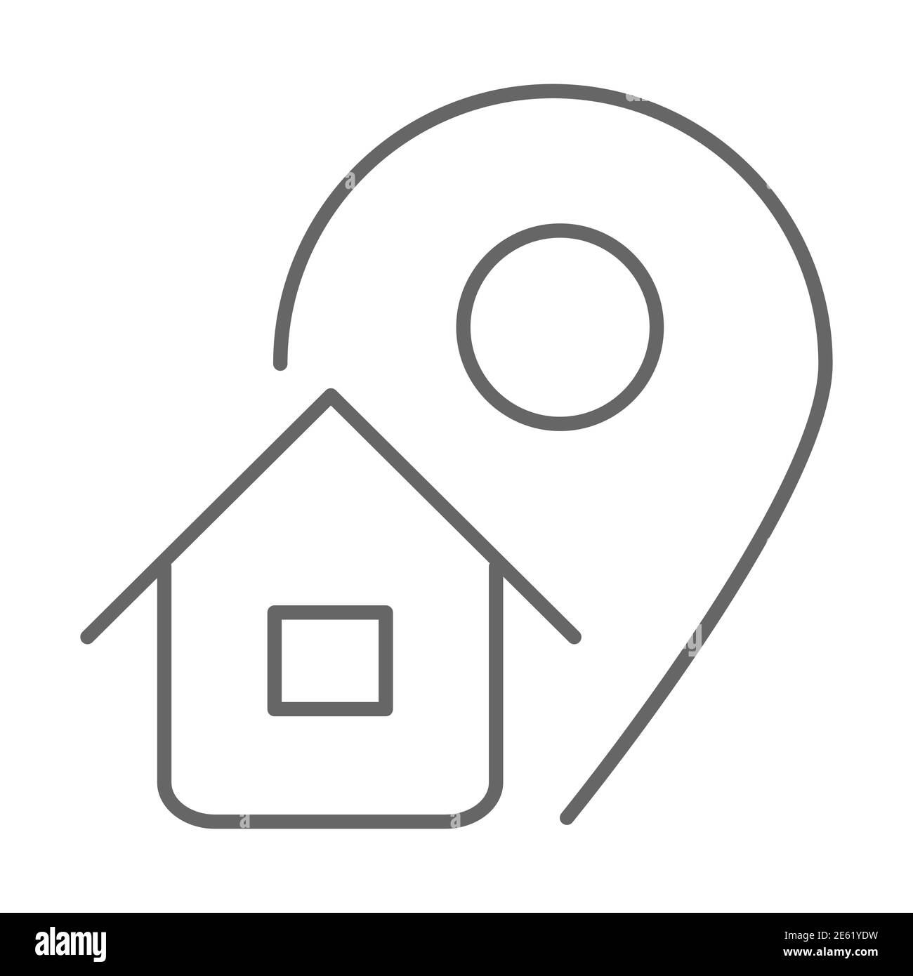 Address thin line icon, logistics symbol, Map pointer with house vector ... Address thin line icon, logistics symbol, Map pointer with house vector ...