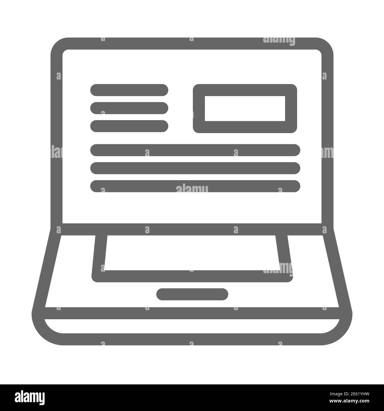 Message in laptop line icon, delivery symbol, pc with text website ...