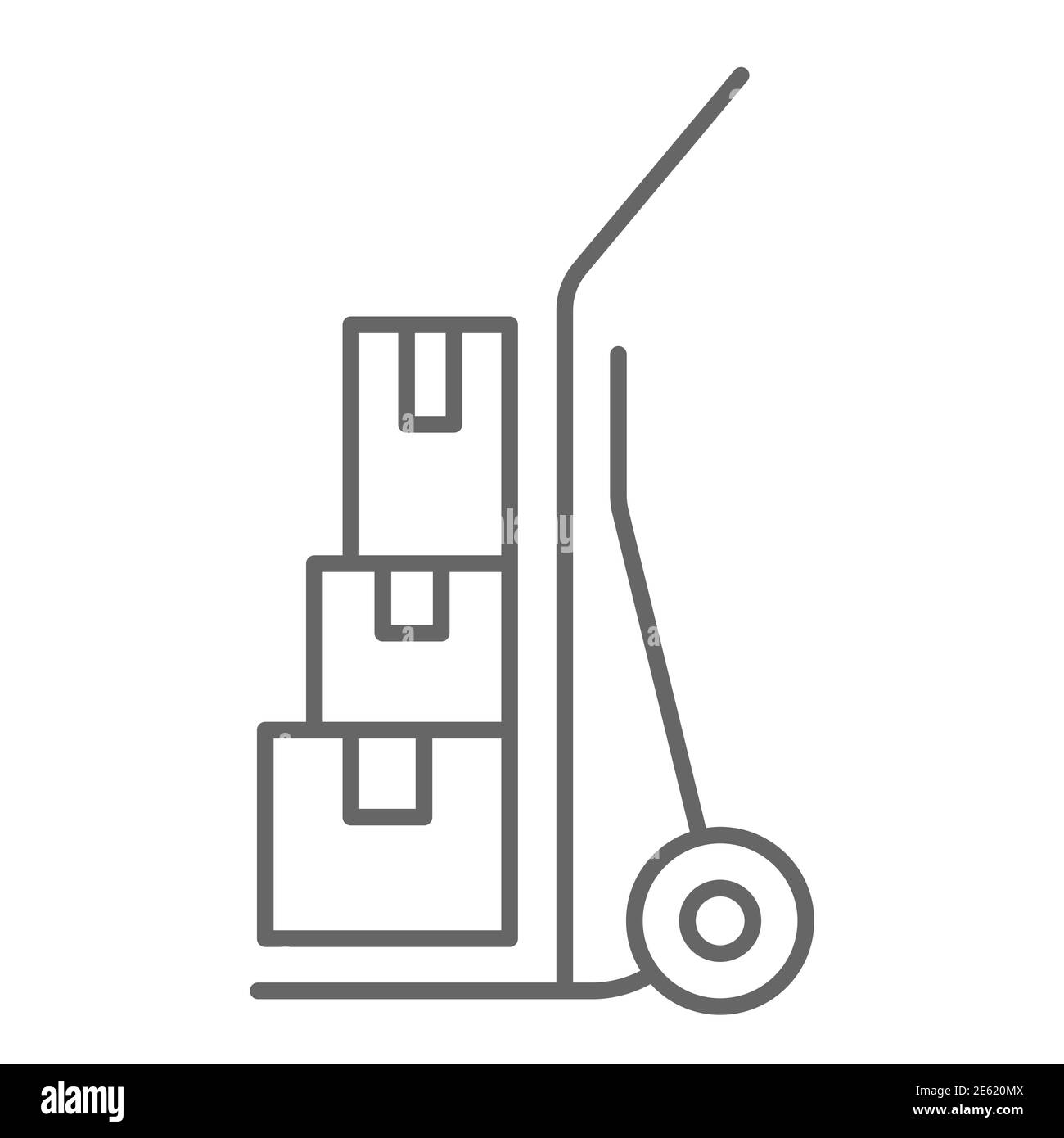 Cargo trolley thin line icon, delivery symbol, Hand truck vector sign ... Cargo trolley thin line icon, delivery symbol, Hand truck vector sign ...