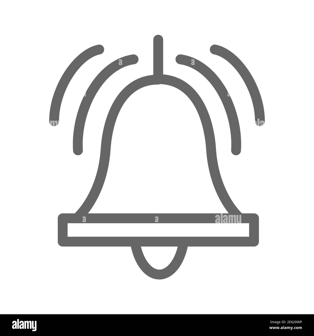Call bell line icon, delivery symbol, ringing bell vector sign on white ...