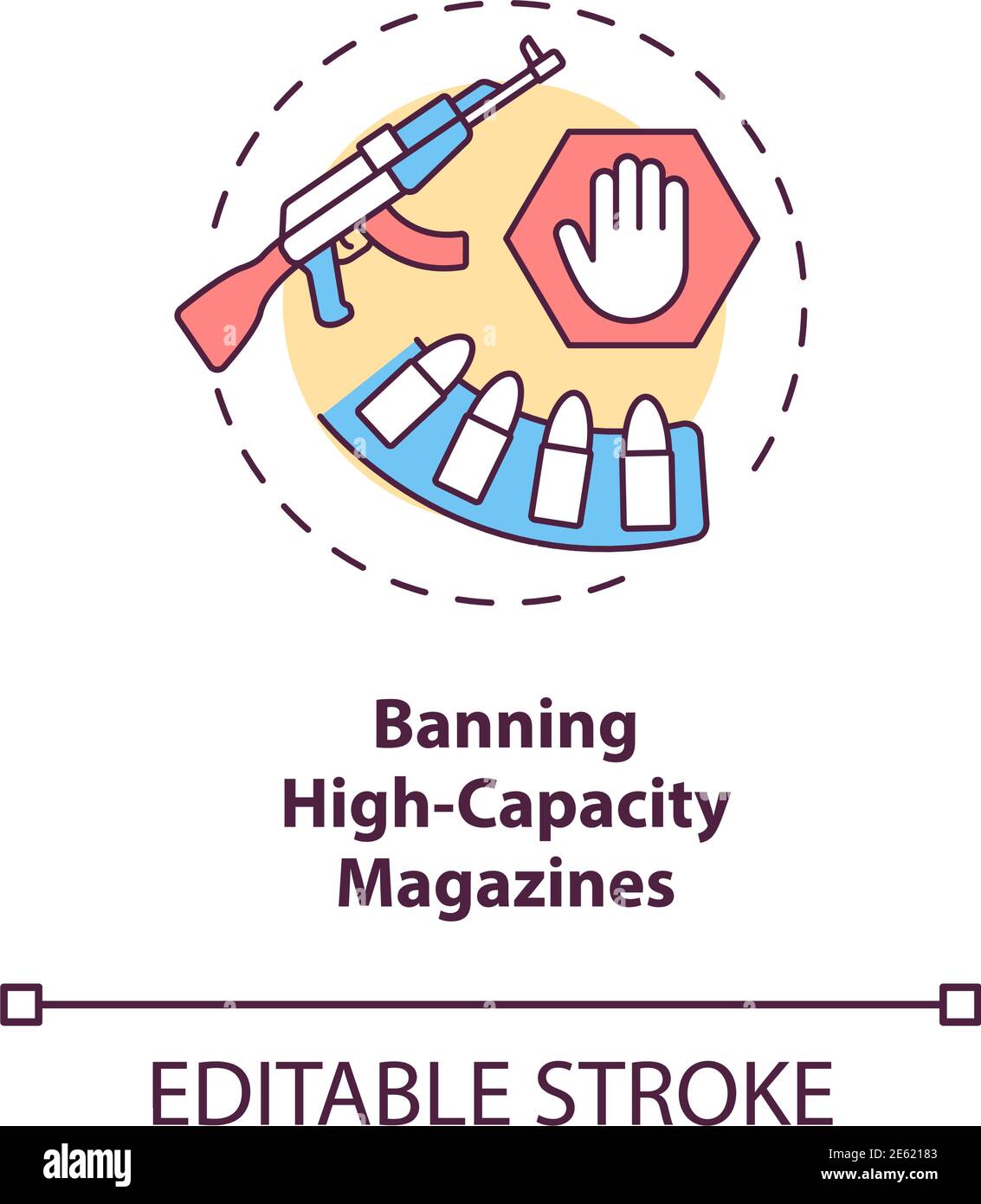 Ban high capacity magazines concept icon Stock Vector Image & Art - Alamy