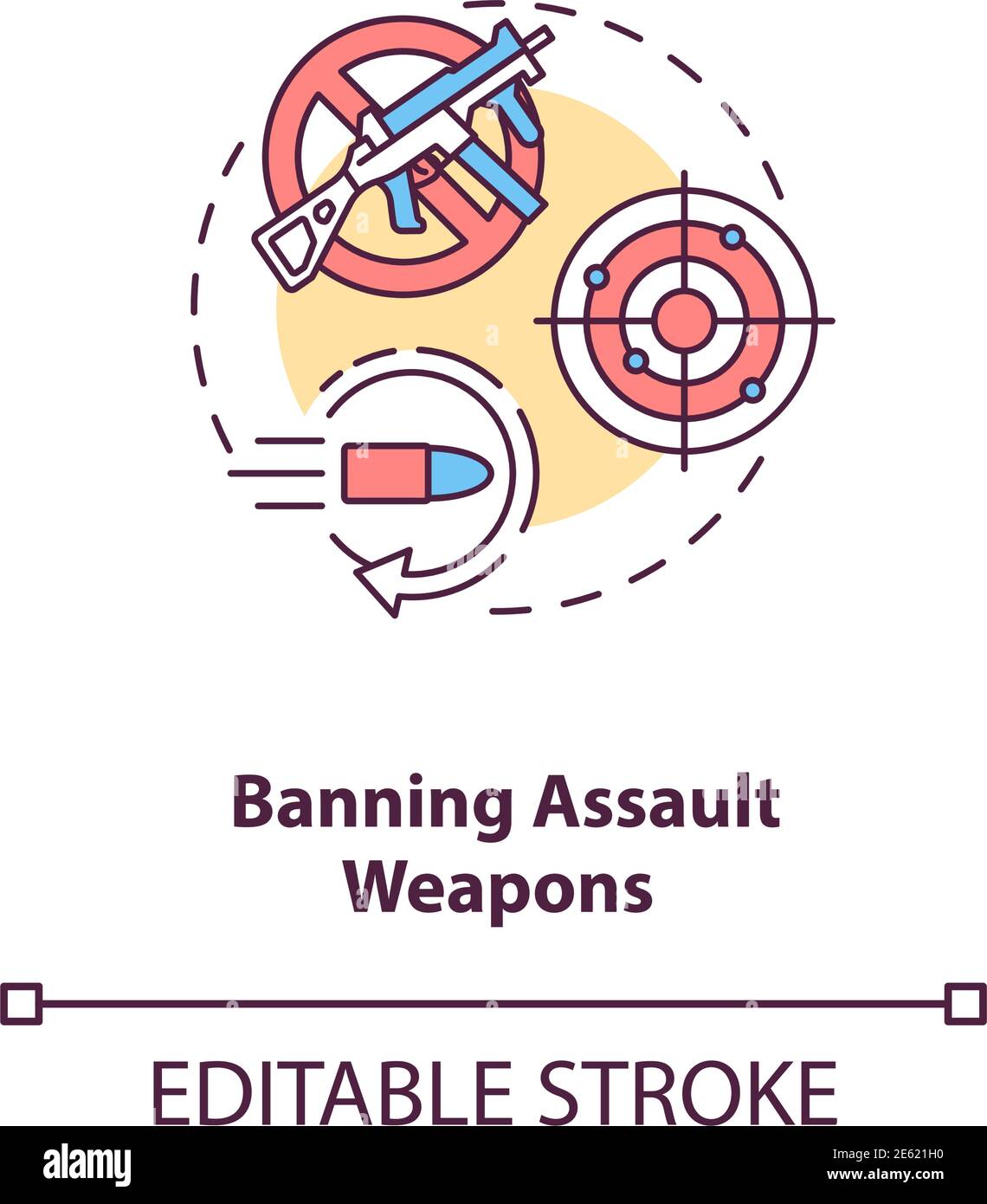 Ban assault weapons concept icon Stock Vector Image & Art - Alamy