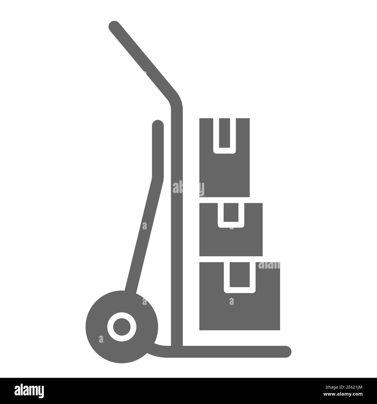 Cargo trolley solid icon, delivery symbol, Hand truck vector sign on ...