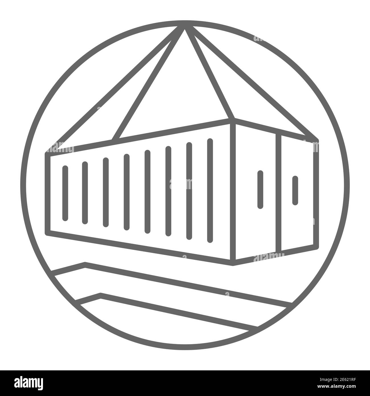 Lifting container thin line icon, delivery symbol, crane hook loading ...