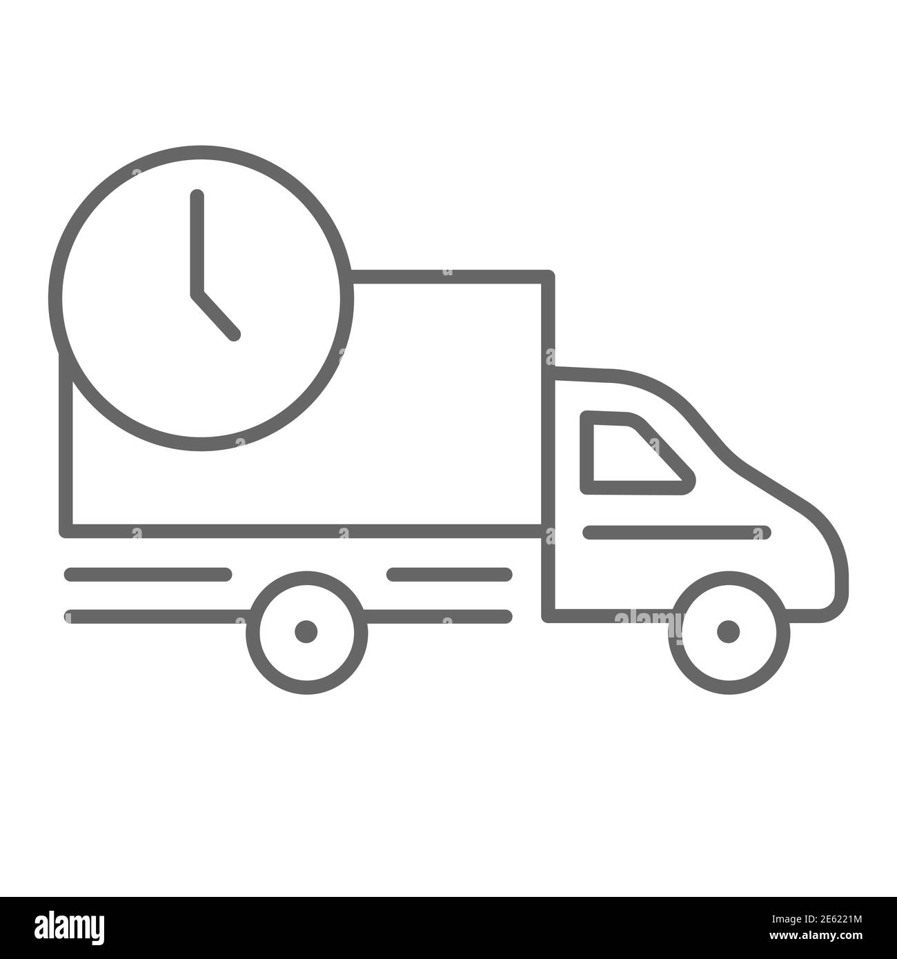 Car delivery thin line icon, delivery symbol, fast logistic lorry with ...