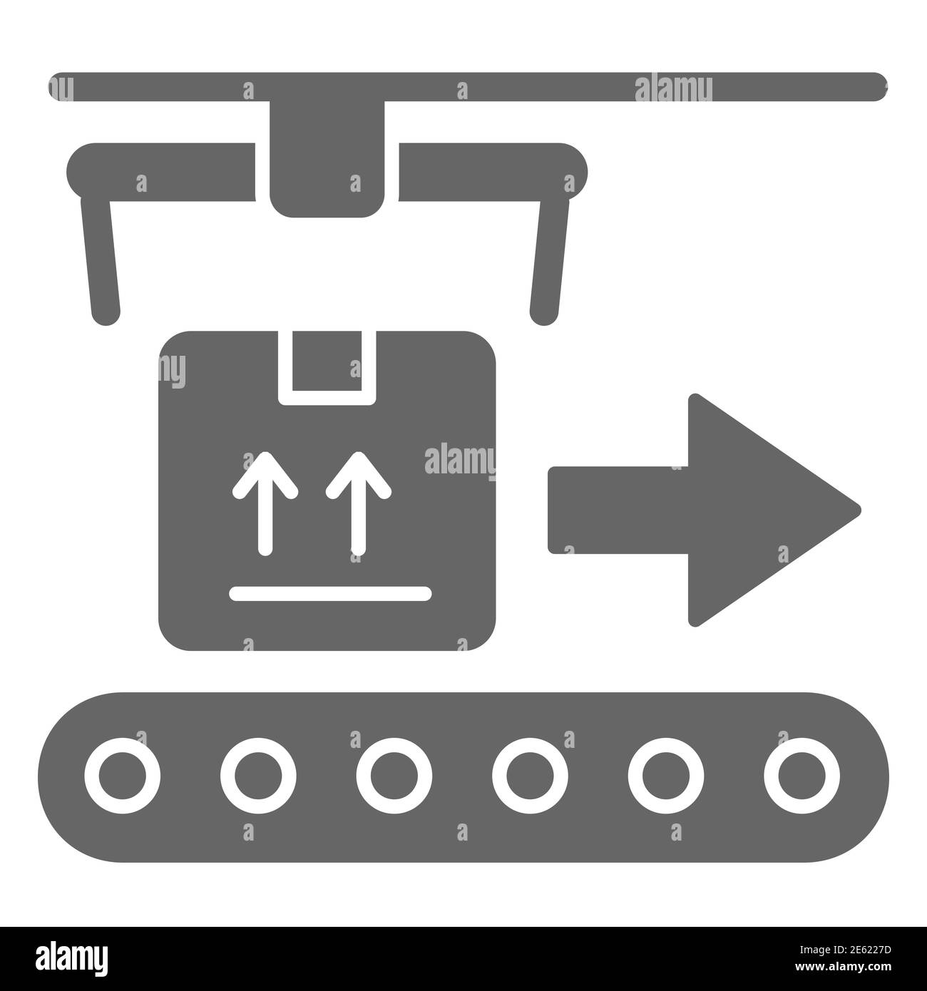 Conveyor shipping solid icon, delivery symbol, automatic product ...