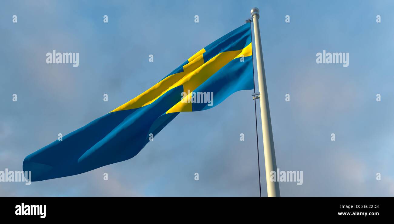 3d rendering of the national flag of the Sweden Stock Photo - Alamy