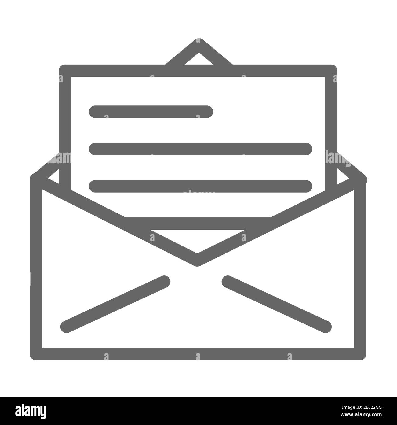 Letter line icon, delivery symbol, receive mail envelope vector sign on ...