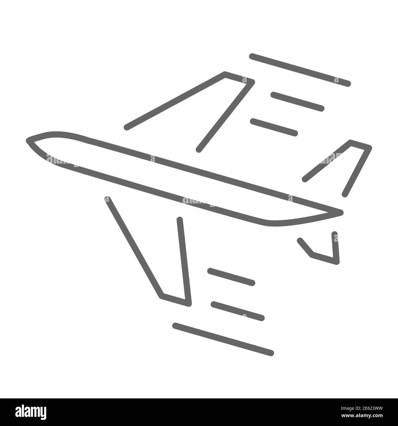 Air delivery thin line icon, logistics symbol, flying plane vector sign ...