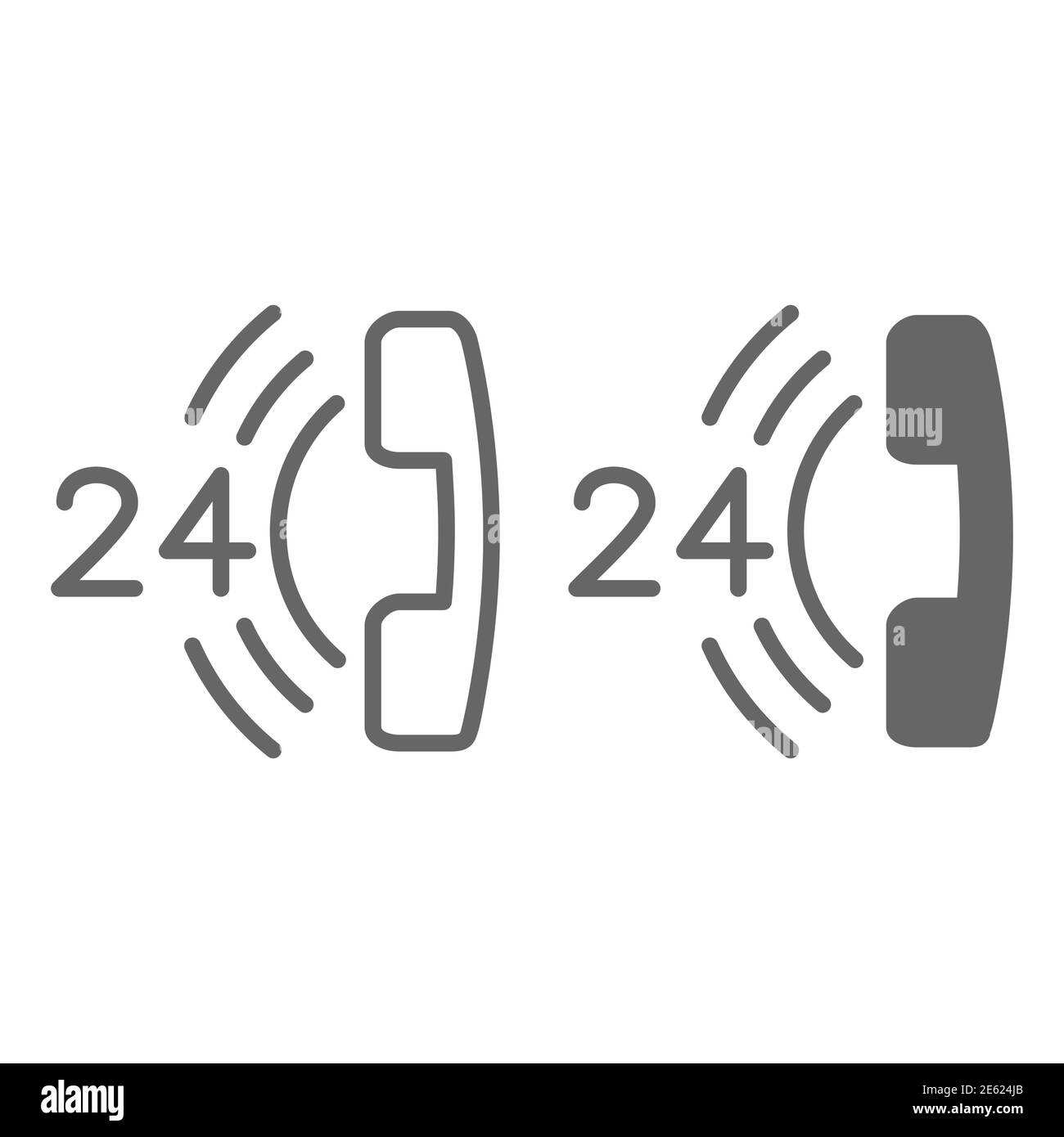 24-hour support line and solid icon, logistics symbol, all-day customer ...