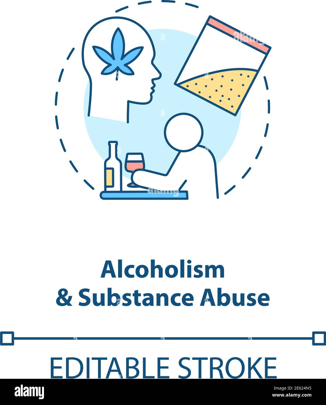 Alcoholism and substance abuse concept icon Stock Vector Image & Art ...