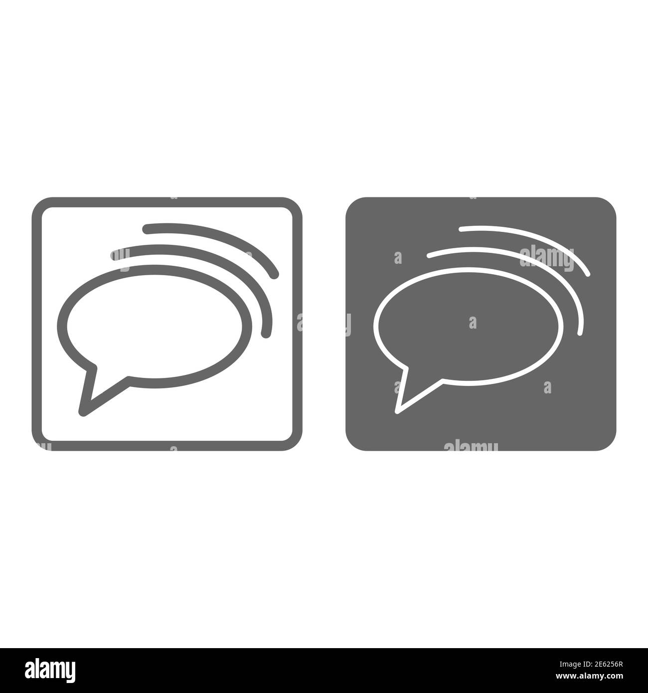 Chat message sign line and solid icon, Communication chat symbol ...