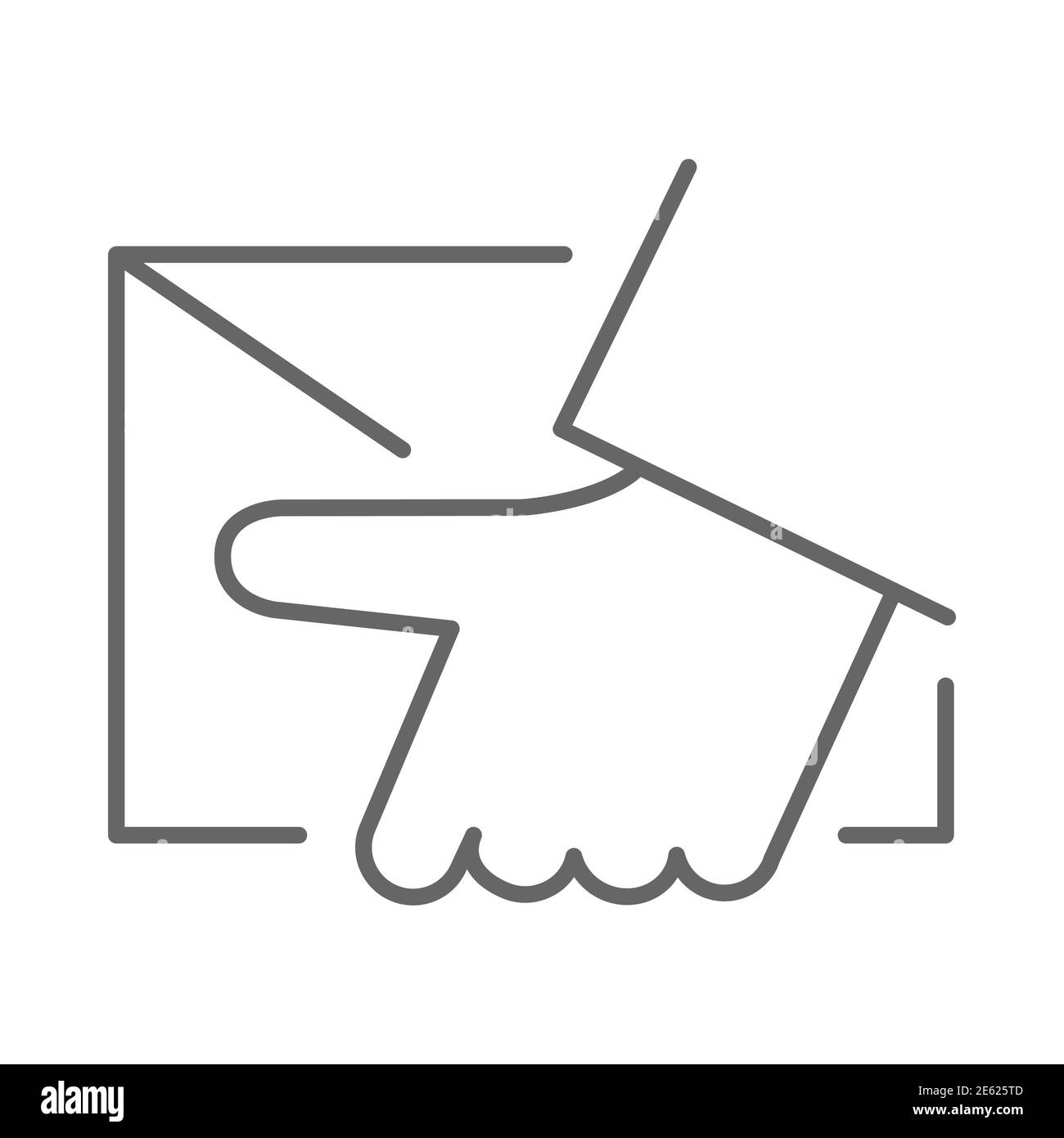 Courier delivery thin line icon, logistics symbol, hand holding parcel ...