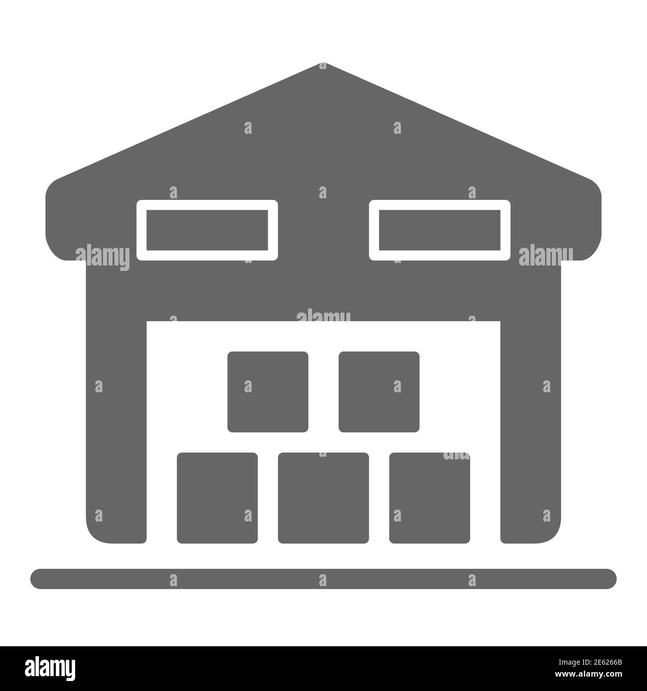 Warehouse solid icon, logistics symbol, delivery storage vector sign on ...